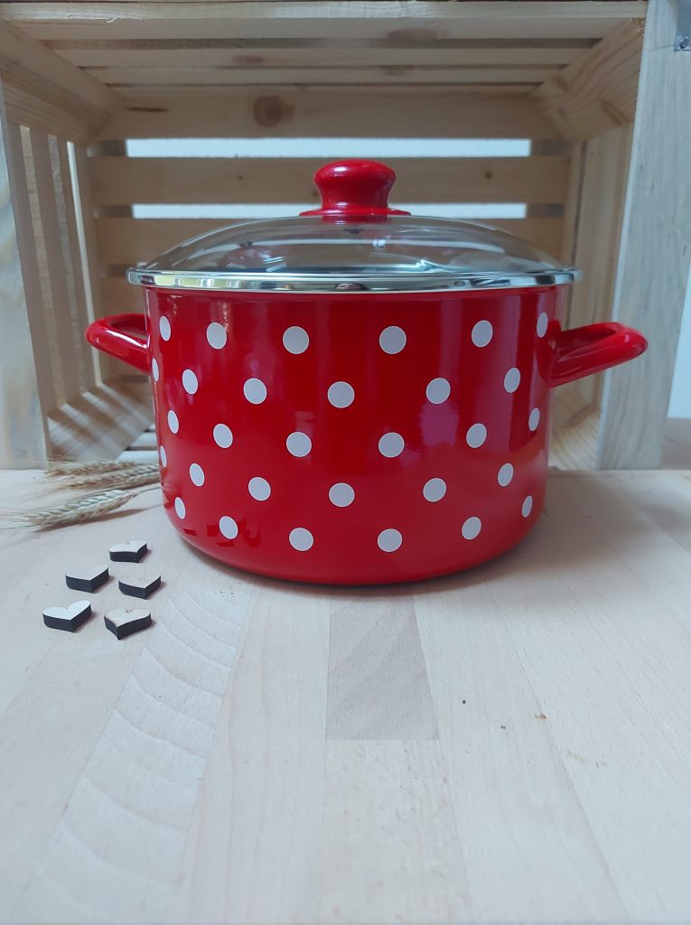 Kozica rdeča z belimi pikami 6,75 l | Korotan